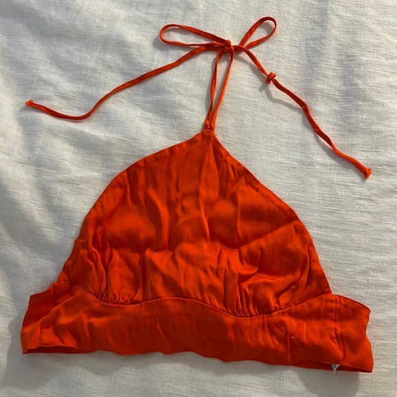 Zara | Tops | Zara Orange Backless Crop Top | Poshmark